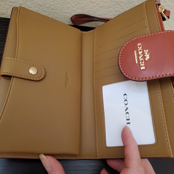 Coach | Bags | Coach Tech Wallet In Signature Canvas With Wild ...